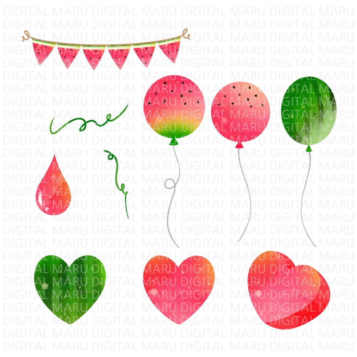 Watercolor Watermelon Clipart / Watermelon Summer Download / Watermelon ...