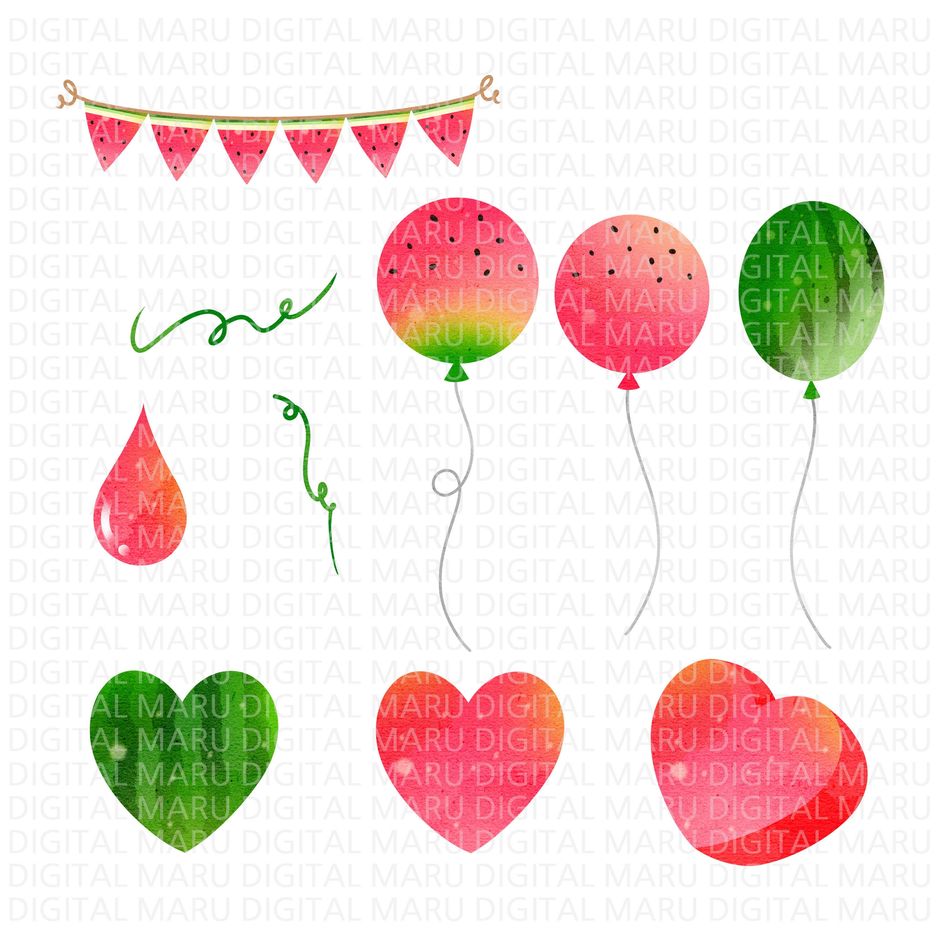 Watercolor Watermelon Clipart / Watermelon Summer Download / Watermelon ...