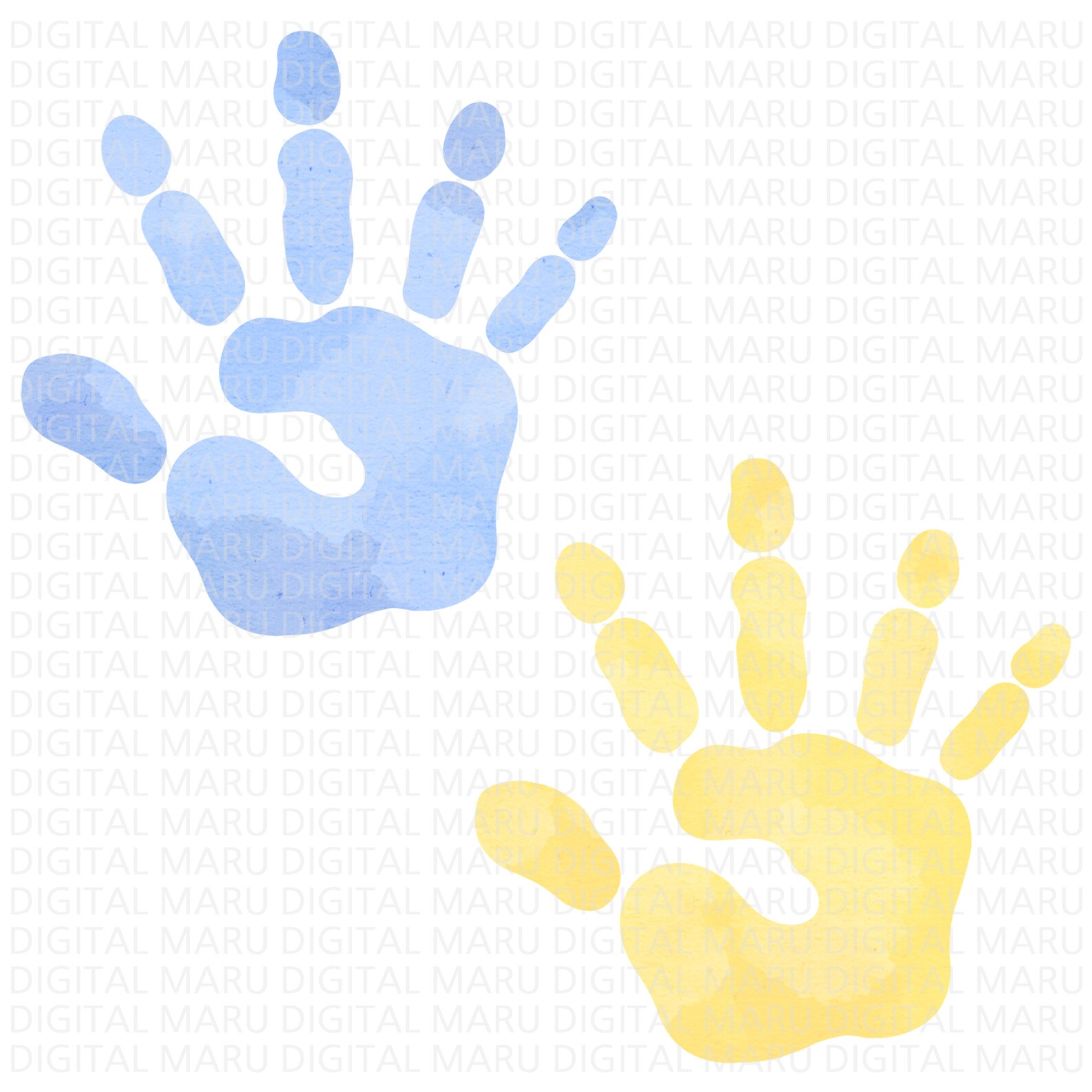 Watercolor Handprint Clipart / Hand Clipart / Painted Hands / Handprint ...