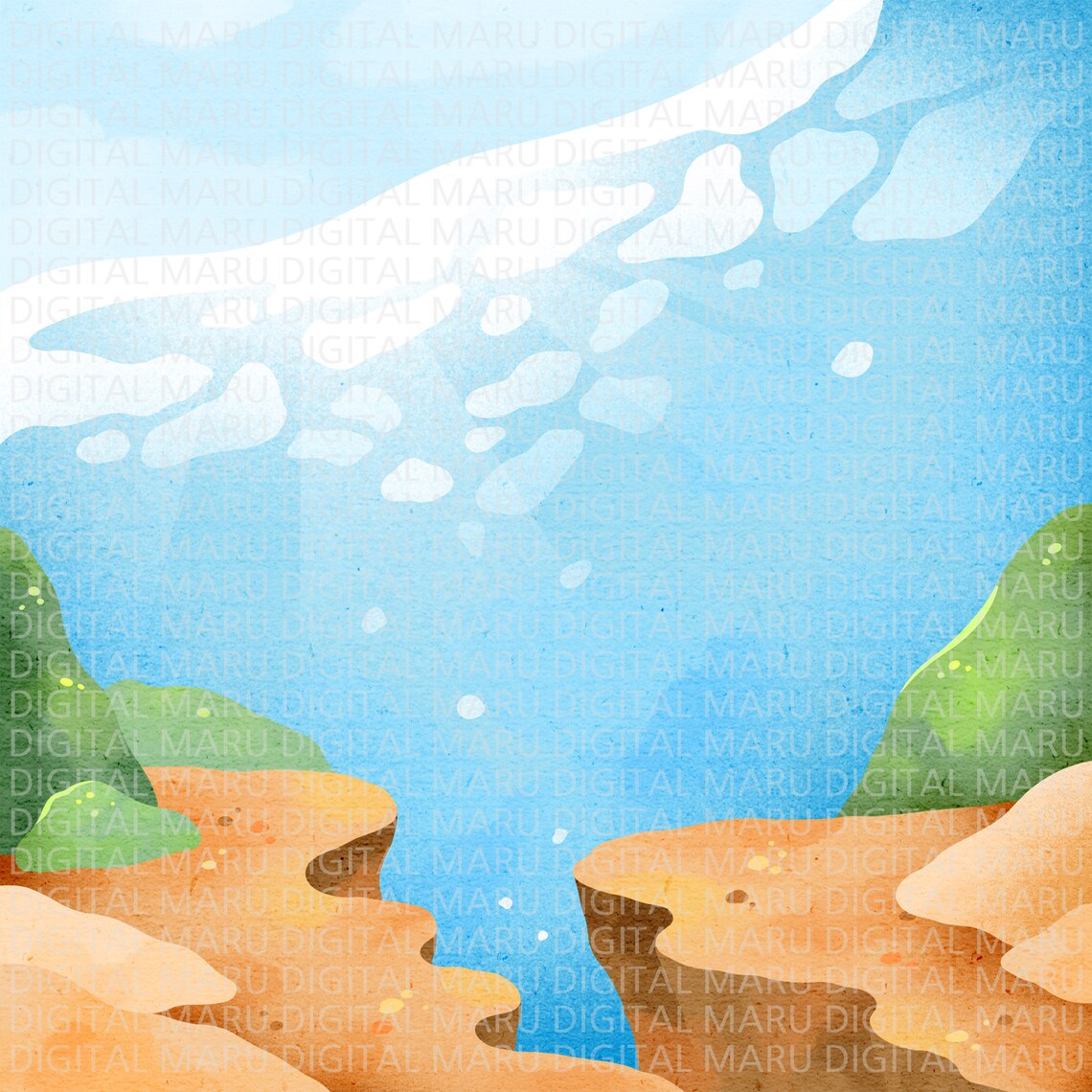 Watercolor Ocean Background Clipart / Coral Reef Clipart / Underwater ...