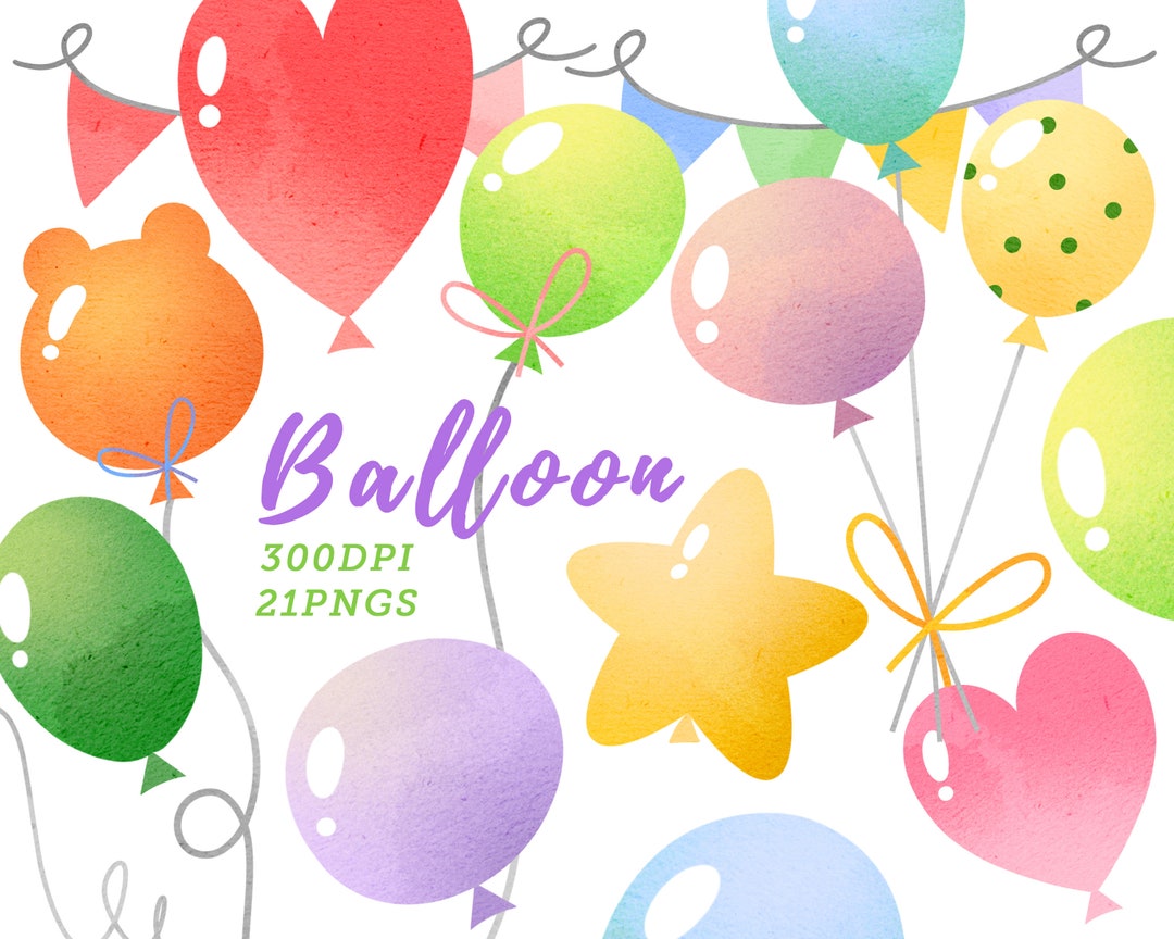 Watercolor Balloons Clipart / Instant Download / Party Balloons ...