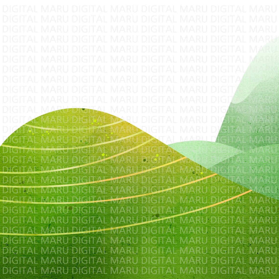 Watercolor Hills Clipart / Grassy Hills Clipart / Grassy Field / Blue ...