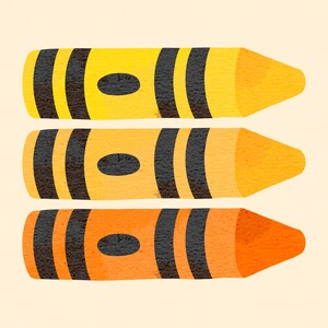 Watercolor Crayons Clipart / Back to School Teachers Clip Art / Art ...