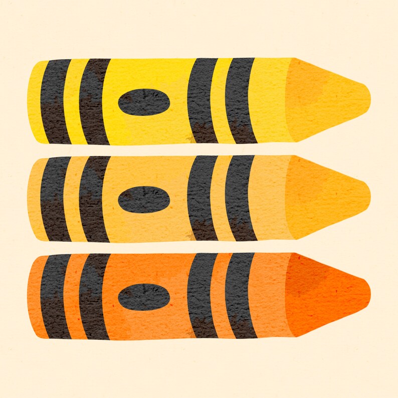 Watercolor Crayons Clipart / Back to School Teachers Clip Art / Art ...