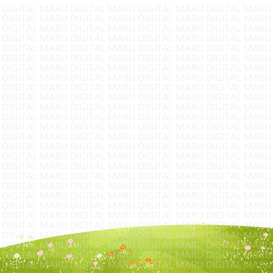 Watercolor Hills Clipart / Grassy Hills Clipart / Grassy Field / Blue ...