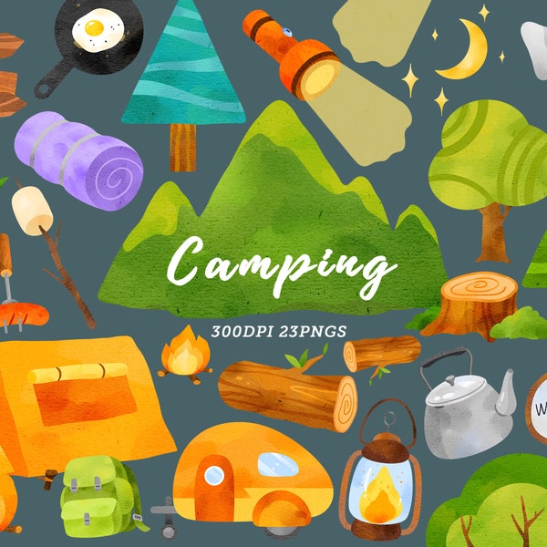 Camping Clipart - Etsy