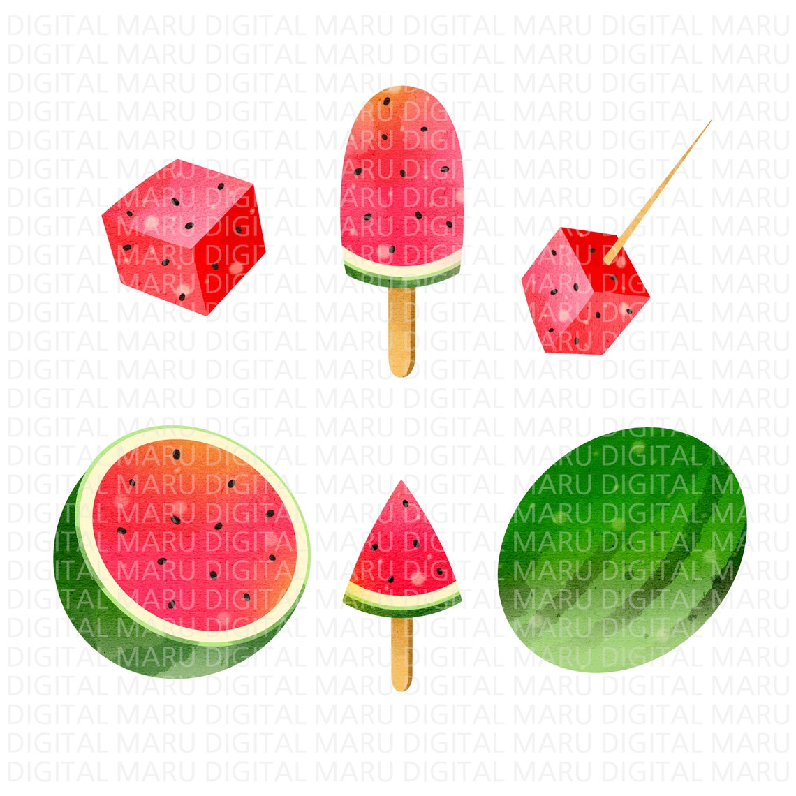 Watercolor Watermelon Clipart / Watermelon Summer Download / Watermelon ...