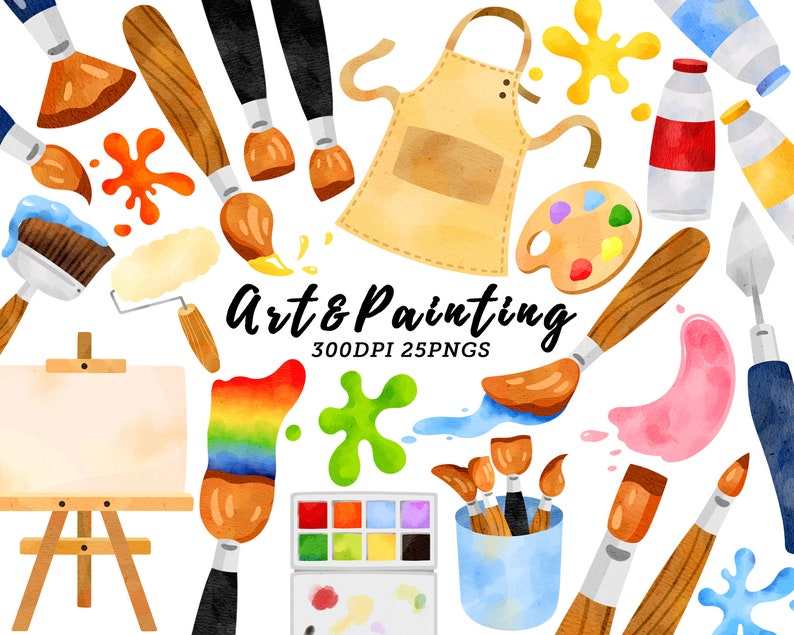 Watercolor Paint Brush Clipart / Paint Clipart / Brush Clipart / Art ...