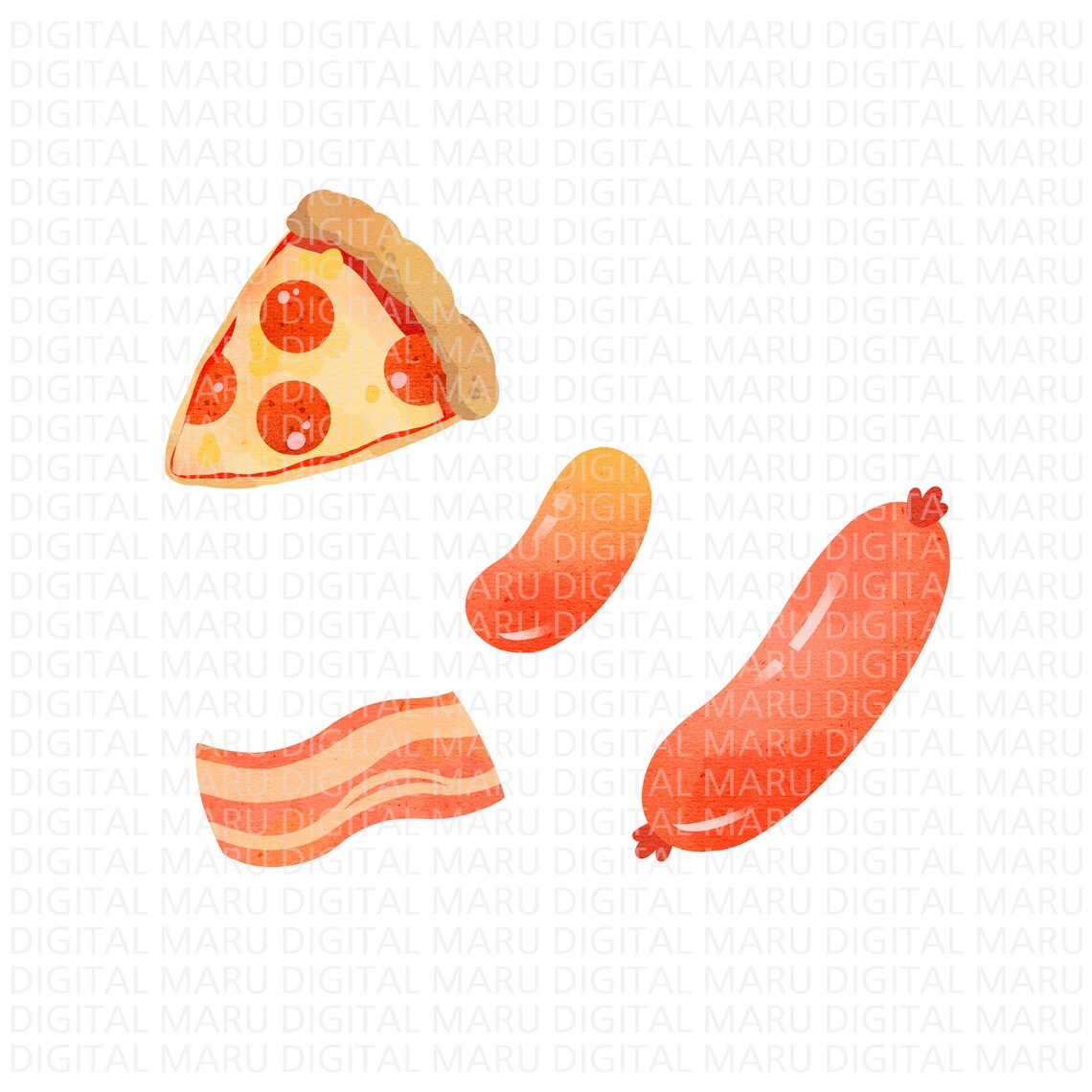 Watercolor Junk Food Clipart / Fast Food Download / Popcorn / | Etsy