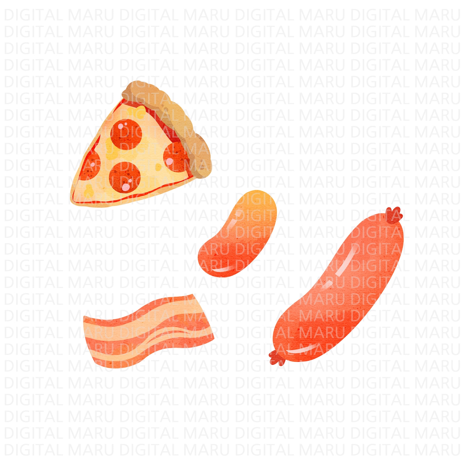 Watercolor Junk Food Clipart / Fast Food Download / Popcorn / | Etsy