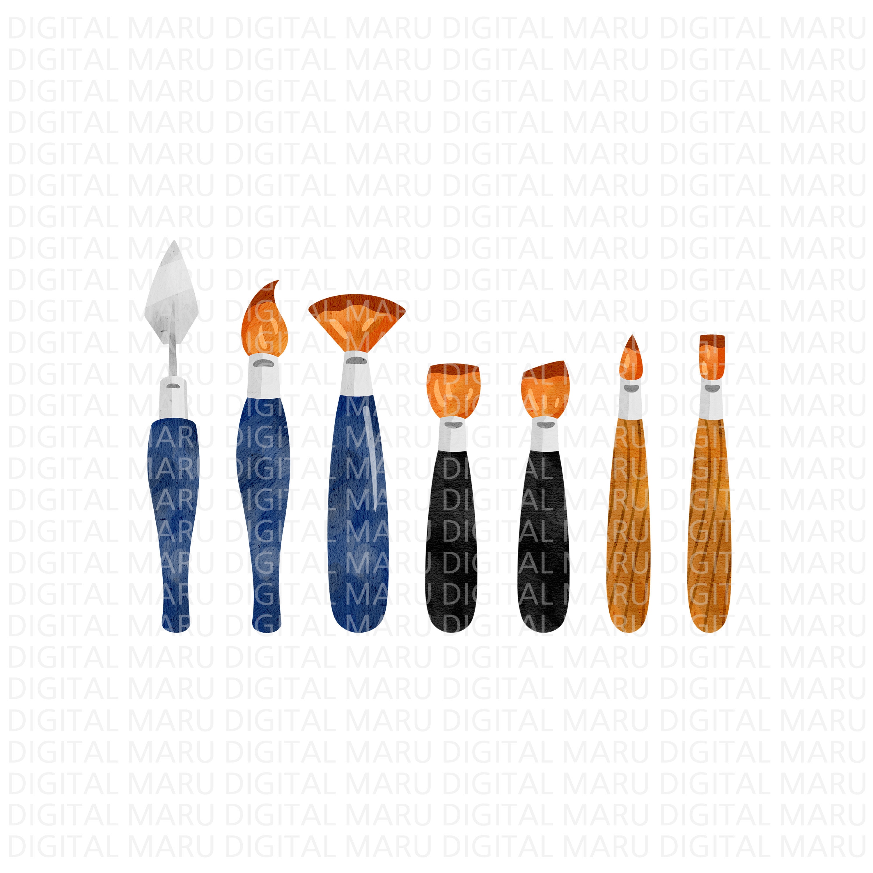 Watercolor Paint Brush Clipart / Paint Clipart / Brush Clipart - Etsy