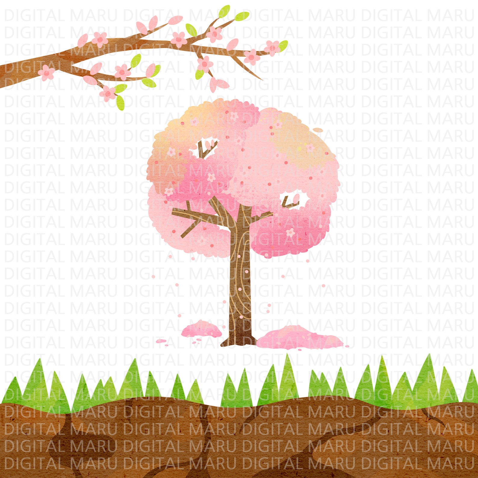 Watercolor Spring Clipart / Watercolor Garden Clipart / Spring Graphics ...