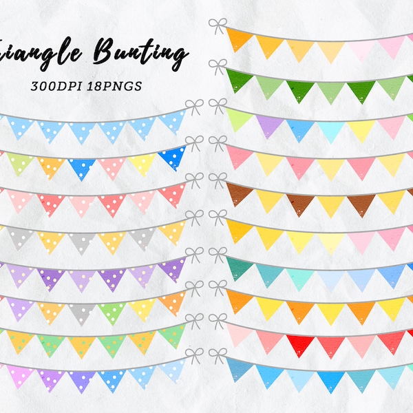 Bunting Clipart - Etsy UK