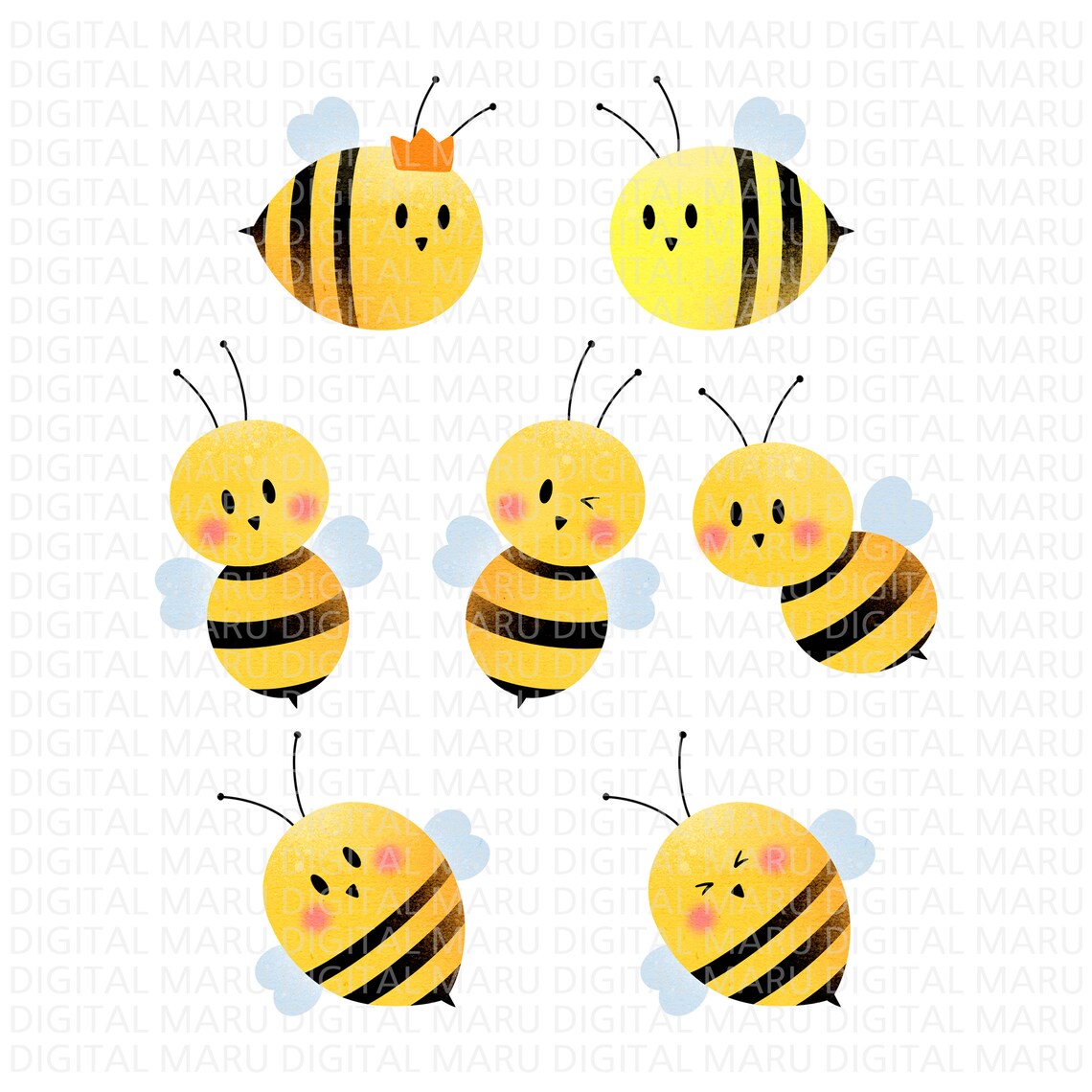 Watercolor Bees and Honey Clipart / Bee Items Download / Cute Bees ...