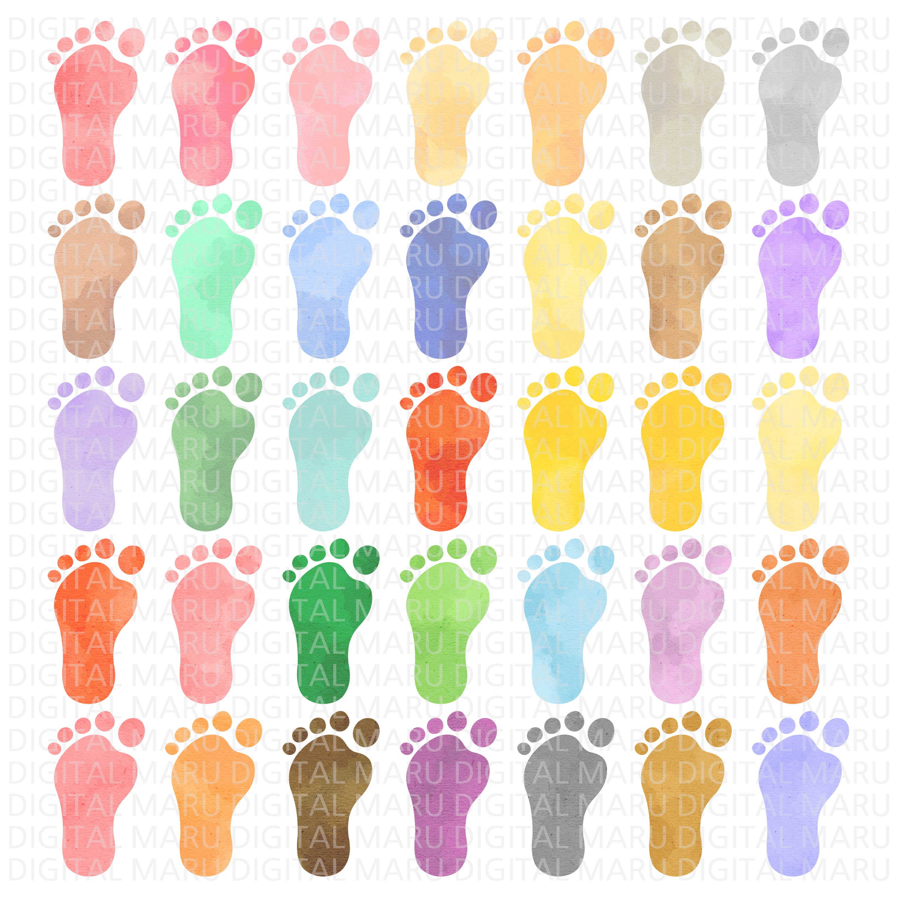 Children Footprints Clipart