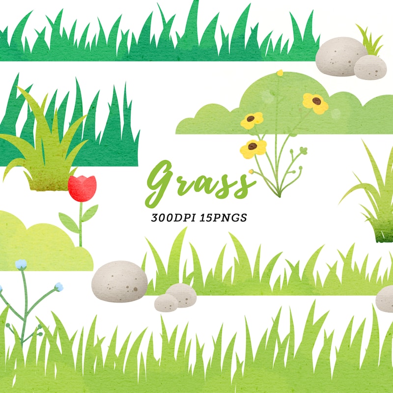 Cute Grass Clipart - Etsy