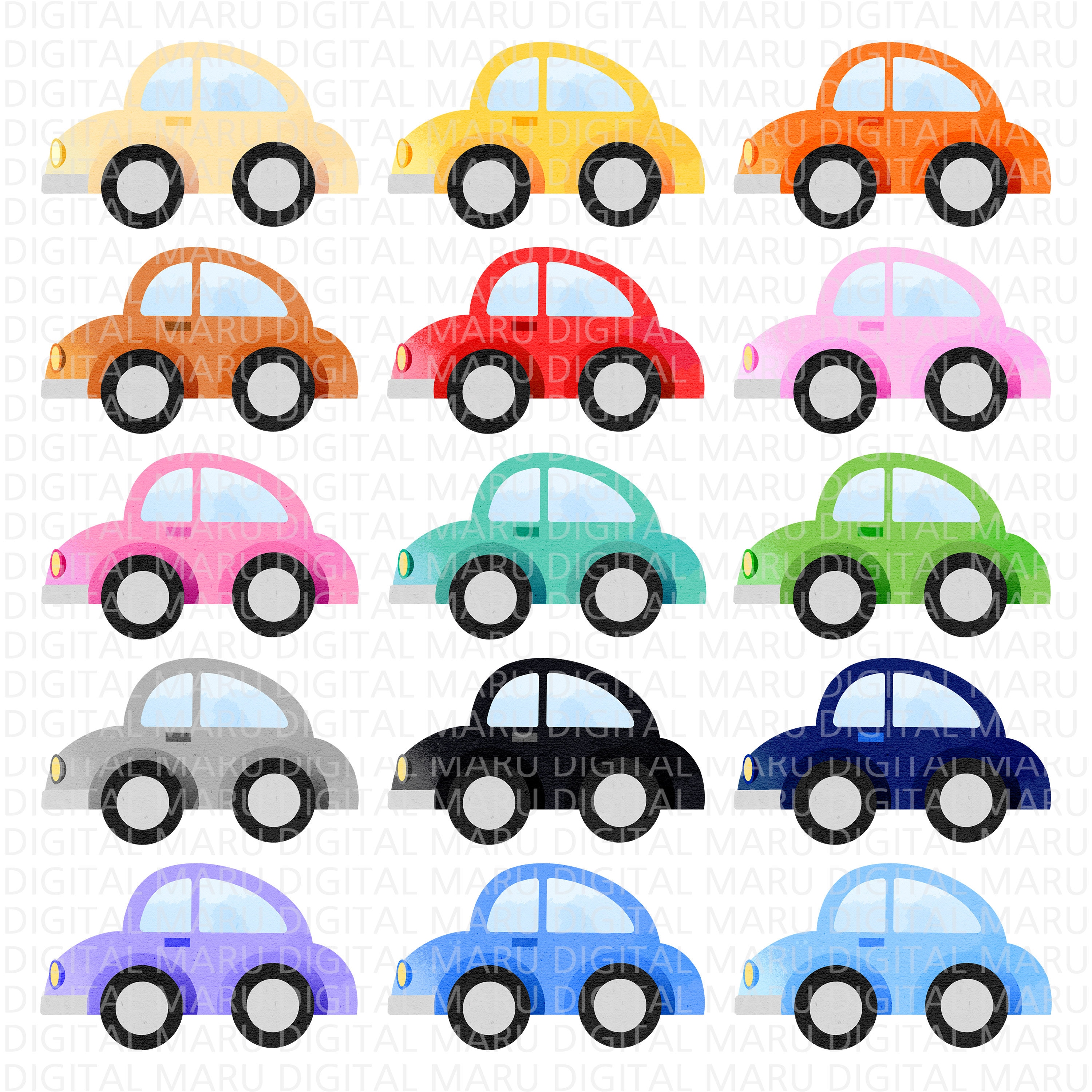 Watercolor Cars Clipart / Watercolor Vehicles Download / Instant ...