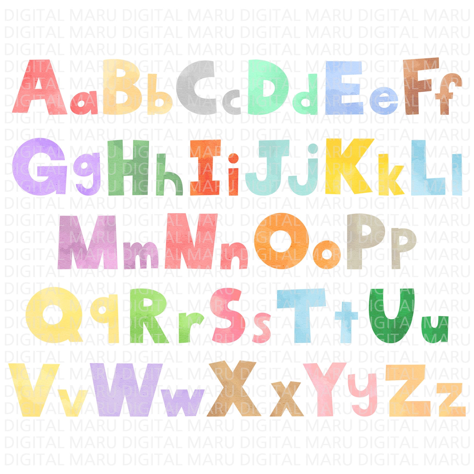 Watercolor Alphabet Clipart / Alphabet Clipart / Letters Clipart ...