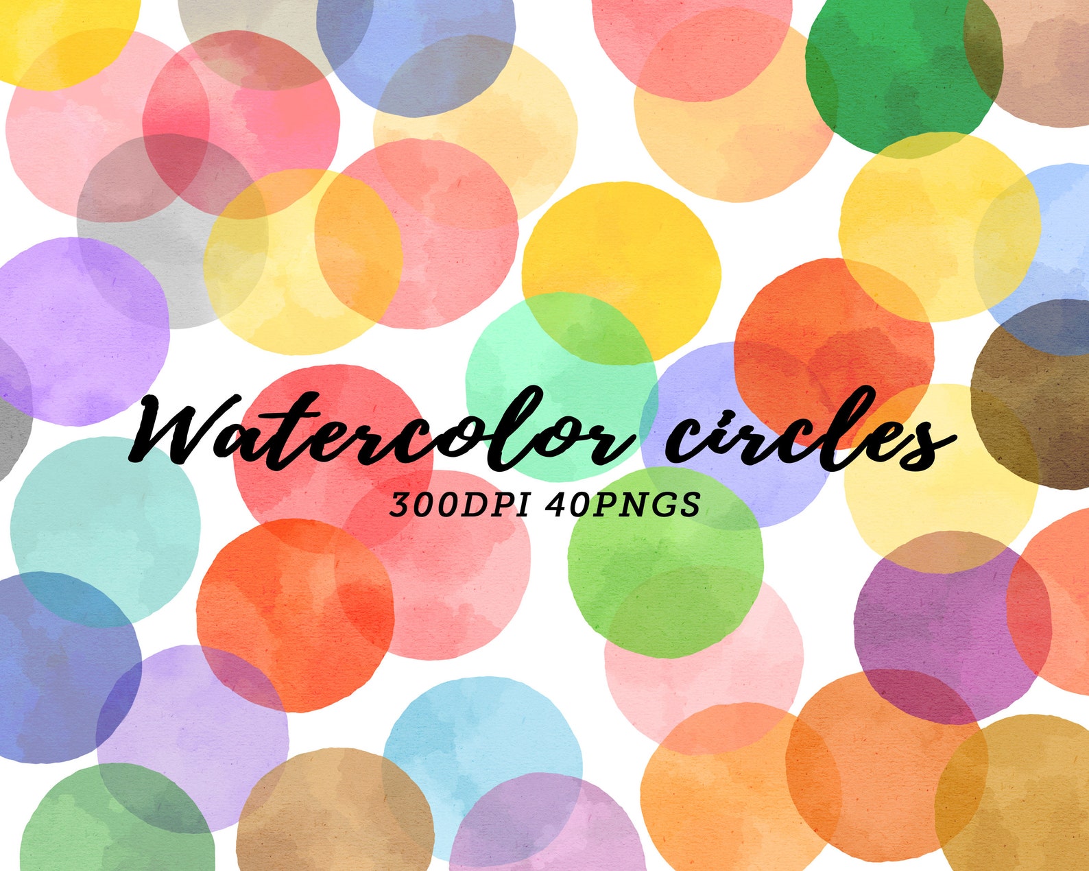 Watercolor Circles Clipart / Watercolor Clipart Dots / Dots Download ...