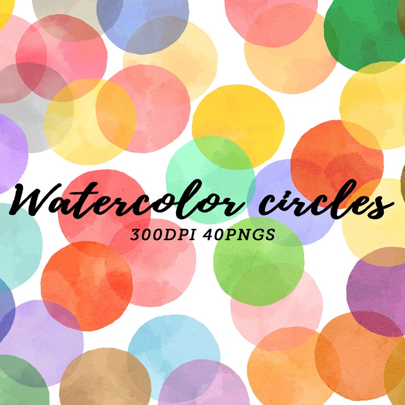 Watercolor Circles - Etsy