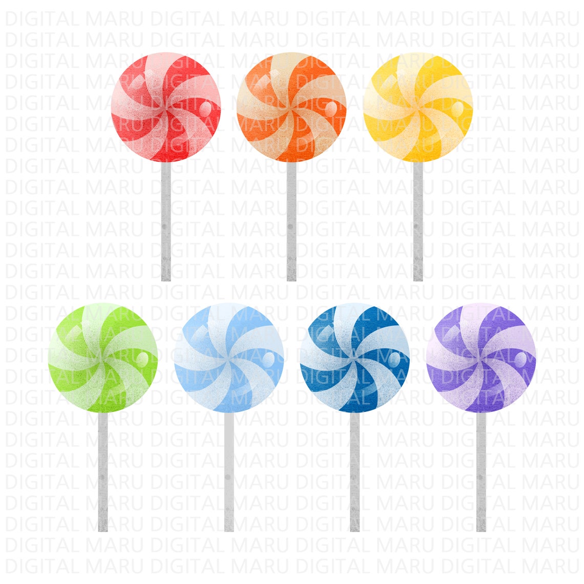Watercolor Candy Clipart / Lollipop Clipart / Sugary Sweets / Dessert ...