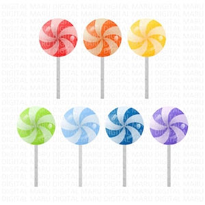 Watercolor Candy Clipart / Lollipop Clipart / Sugary Sweets / Dessert ...