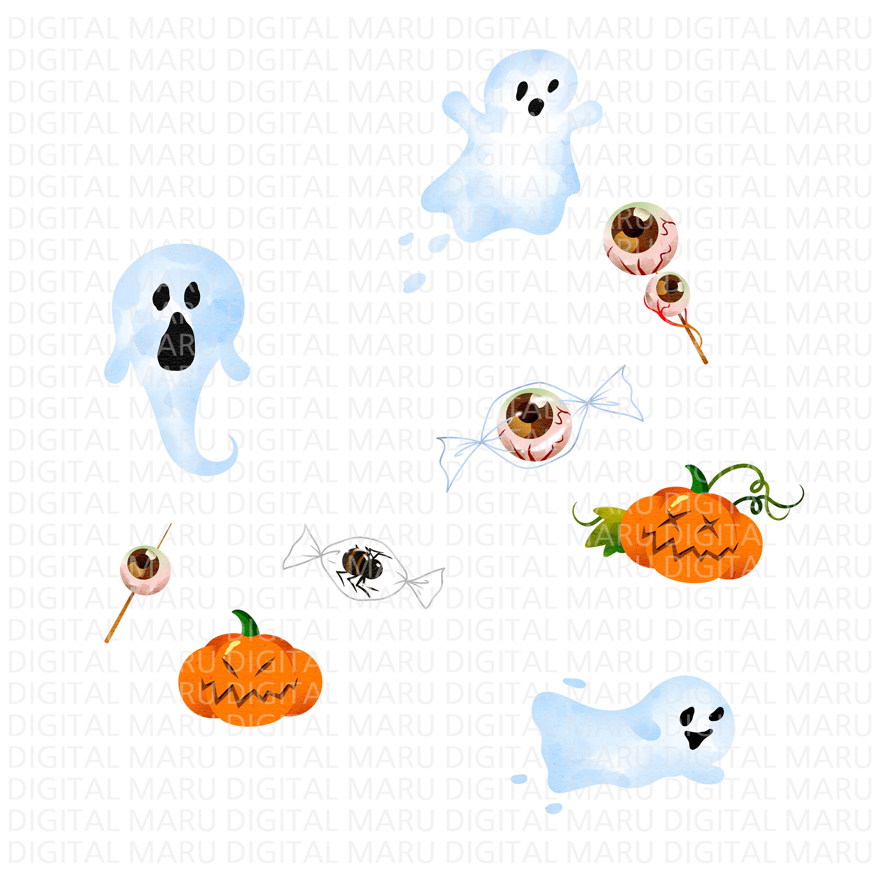 Watercolor Halloween Clipart / Fall Clipart Clip Art / - Etsy