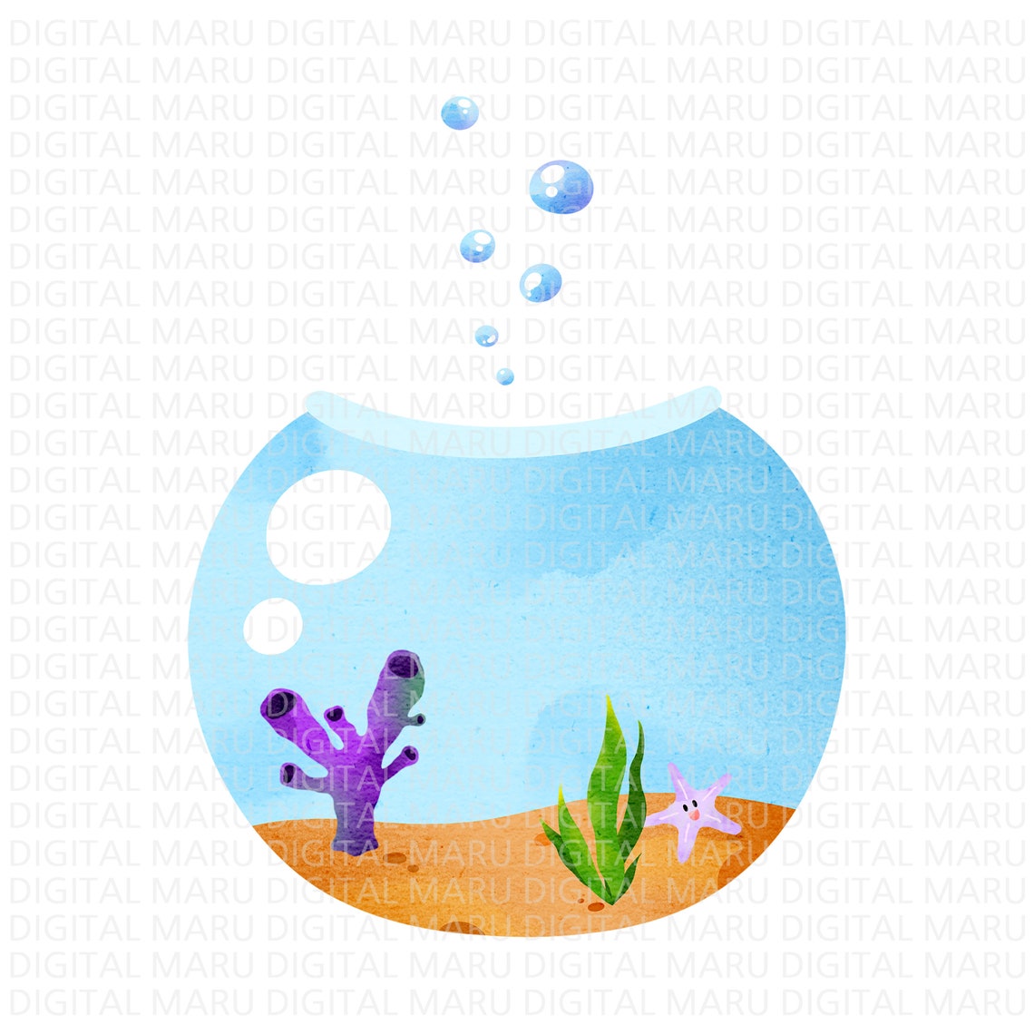 Watercolor Fish Clipart / Fishbowl Clipart / Pet Fish Clipart / Cute ...