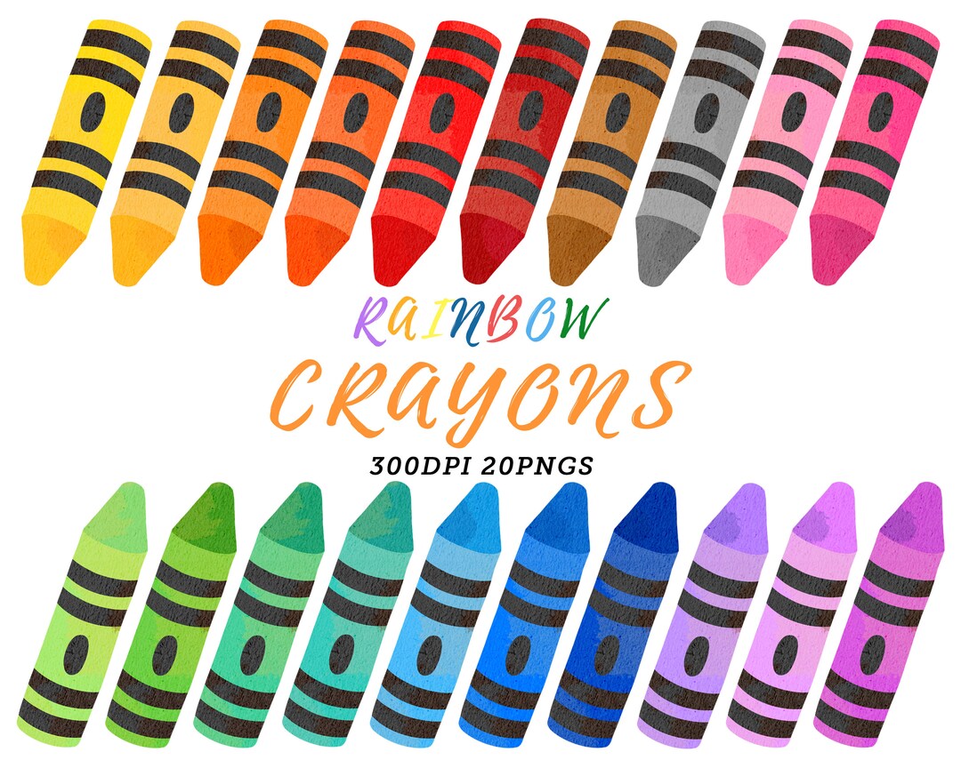 Watercolor Crayons Clipart / Back to School Teachers Clip Art / Art ...