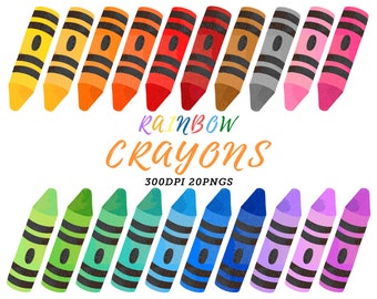 Crayons Clipart, Rainbow, Color Palette, Colorful, Illustrations, Back ...