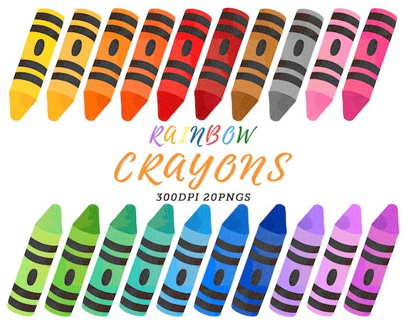 Watercolor Crayons Clipart / Back to School Teachers Clip Art - Etsy