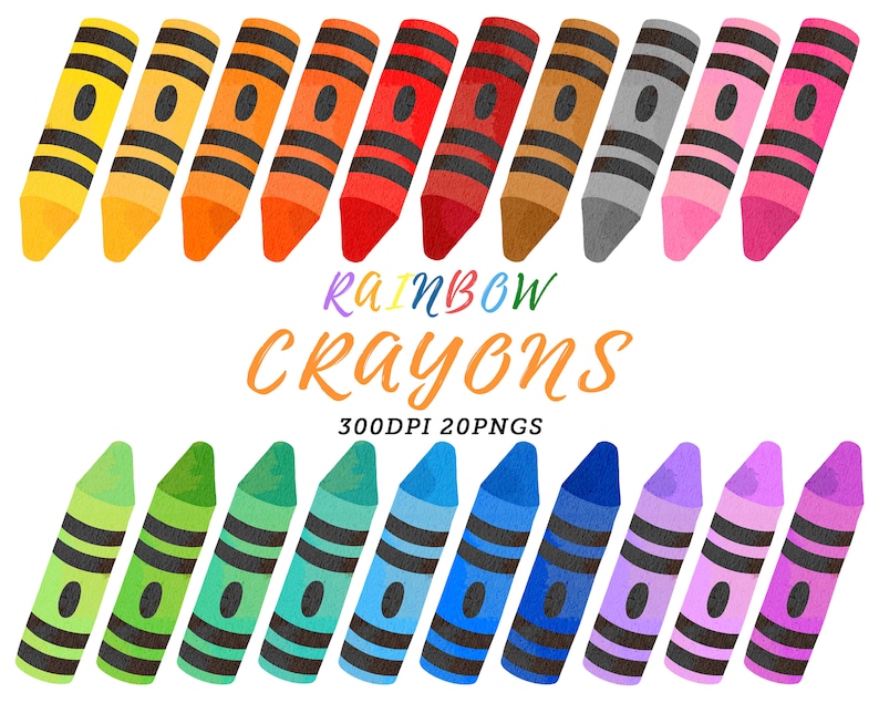 Watercolor Crayons Clipart / Back to School Teachers Clip Art / Art ...