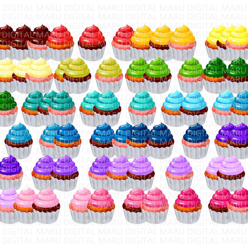 Watercolor Cupcake Clipart / Sweets Dessert Clipart / Bakery - Etsy