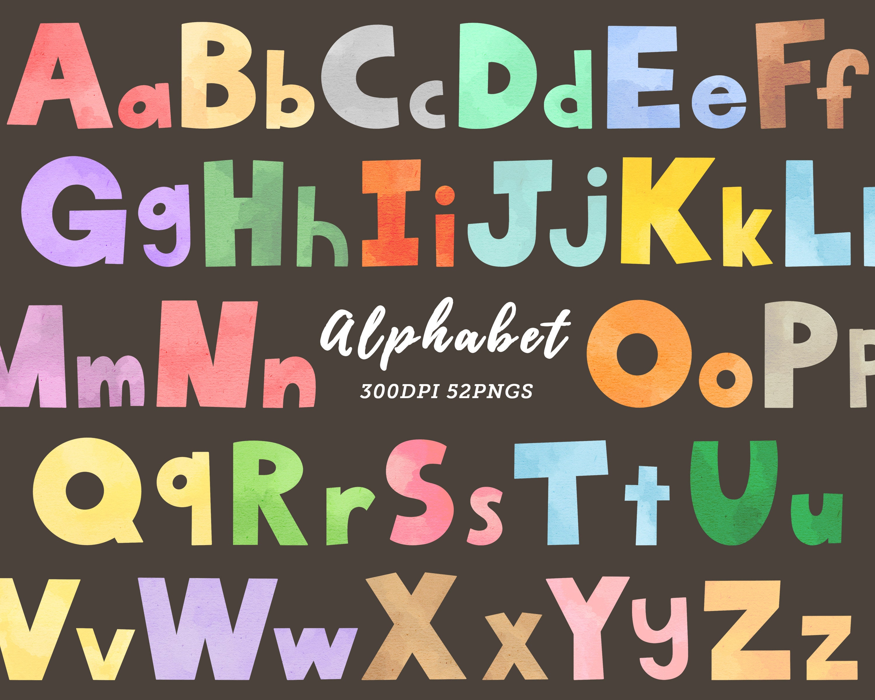 Watercolor Alphabet Clipart / Alphabet Clipart / Letters Clipart ...