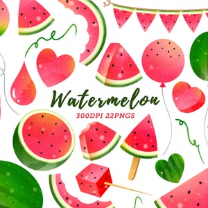Watercolor Watermelon Clipart / Watermelon Summer Download / Watermelon ...
