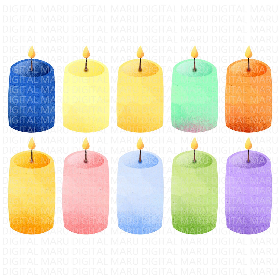 Watercolor Candles Clipart / Watercolor Scented Candles Download ...