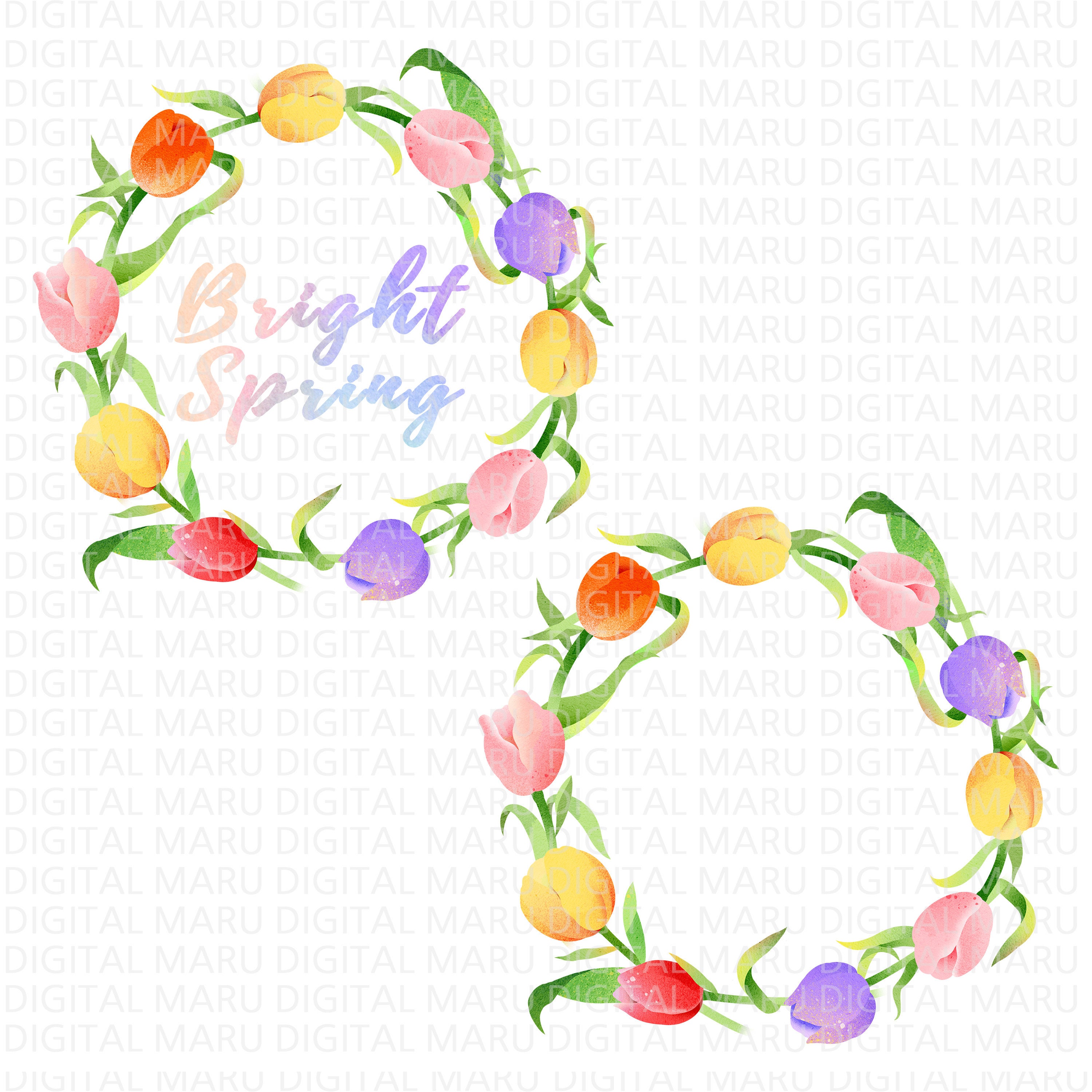 Watercolor Tulips Clipart / Pastel Floral Download / Flowers / Happy ...