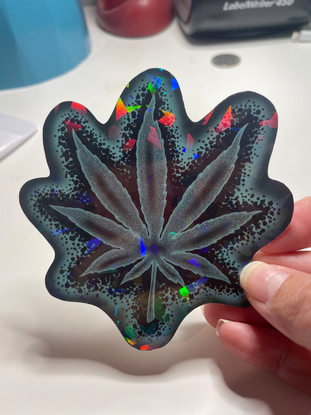 Cannabis Sticker, Waterproof, Holographic - Etsy
