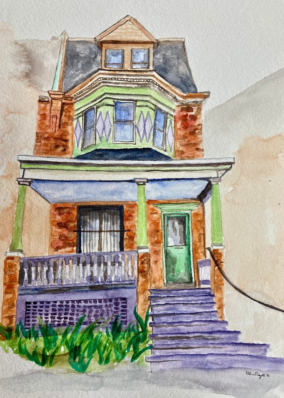 Custom House Poster, Custom Painting, Original Watercolor Painting ...