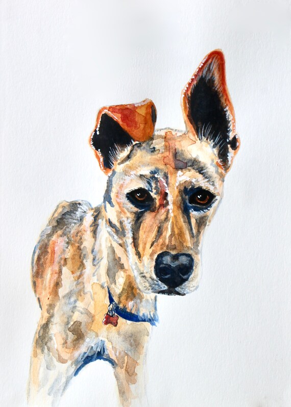 Custom Dog Portrait Custom Pet Portrait Original Watercolor | Etsy