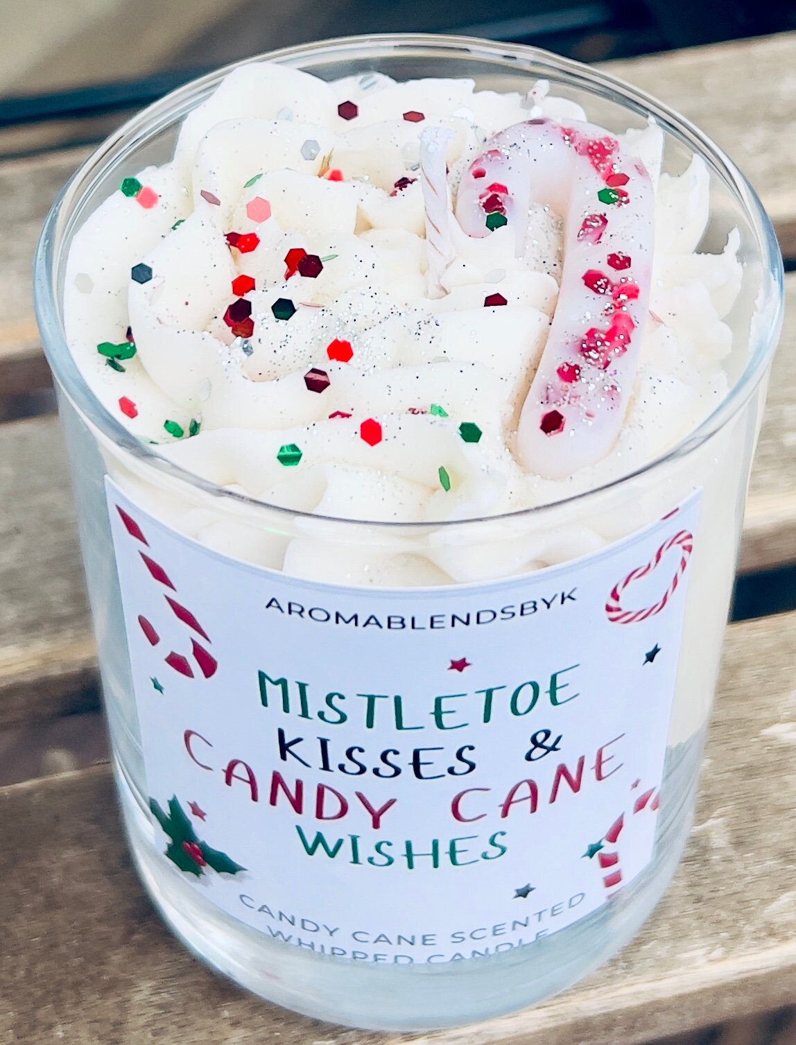 Candy Cane Whipped Candle - Etsy