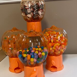 Mini Gumball Machine Candy Dispenser PUMPKIN Candy Machine 6.5” Can Be ...