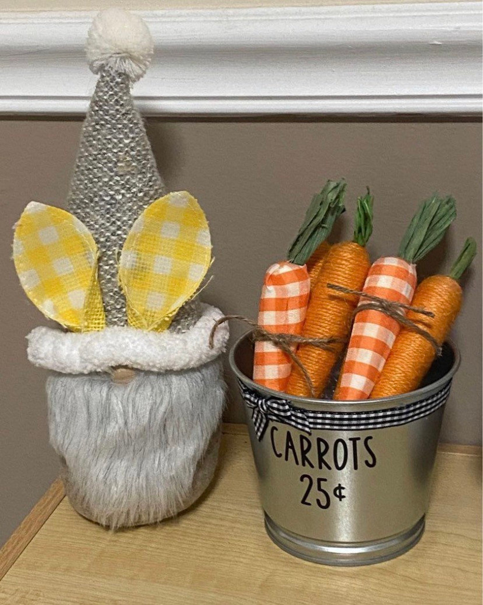 Spring Tiered Tray Decor Bucket of Carrots Buffalo Checkered Bundle ...