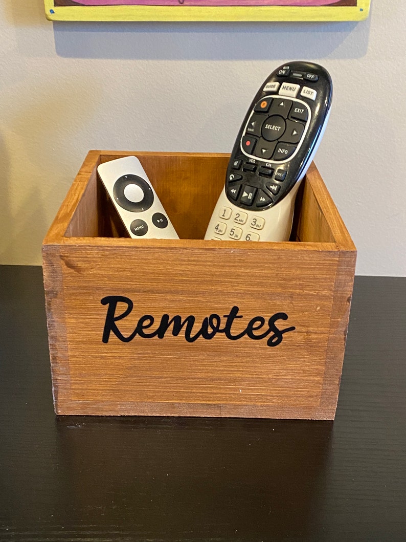 Remote Caddy Hand Painted Wood Box Wooden Remote Holder - Etsy