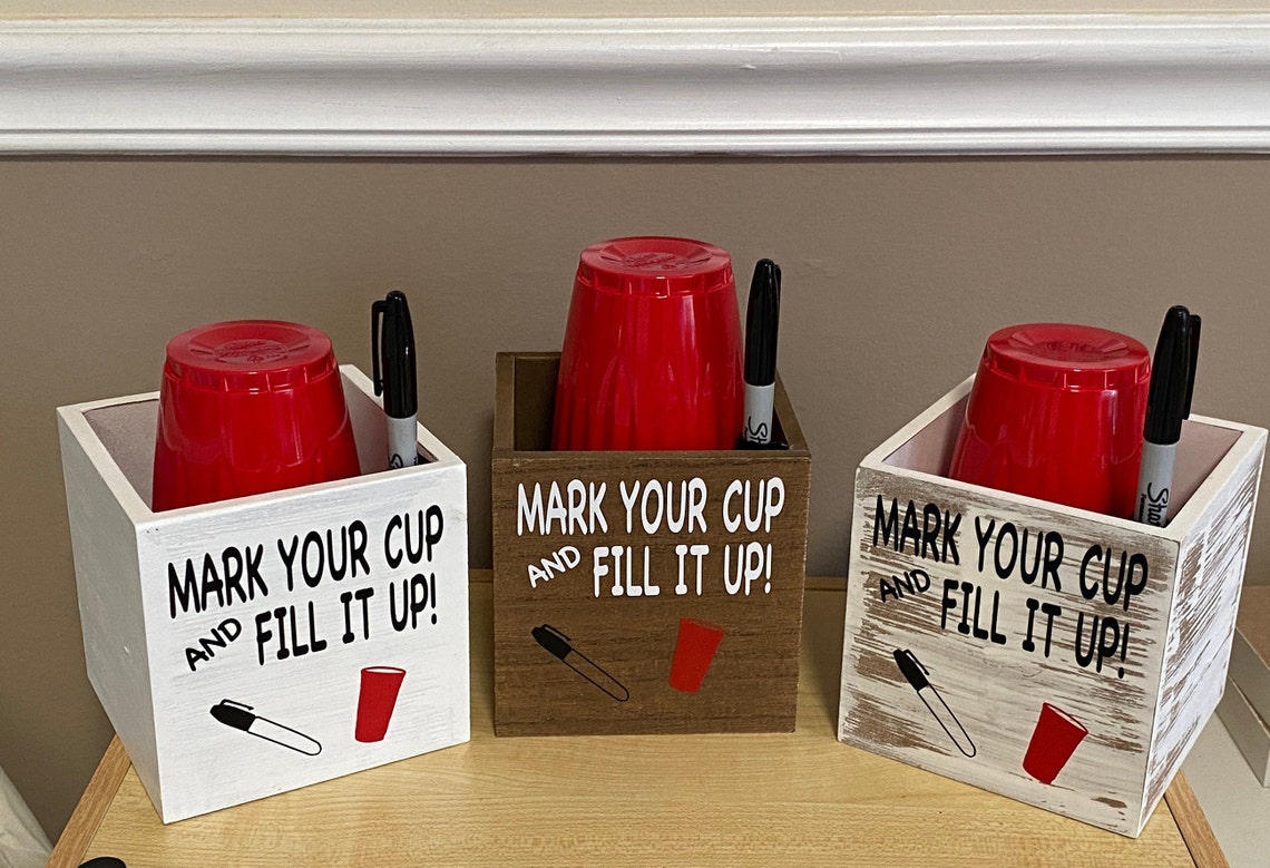 Hand Decorated Box for Solo Cups Cup Caddy Mark Your Cup - Etsy UK