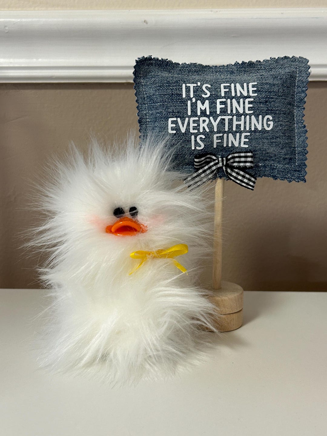 Frazzled DUCK Duckling Standing Tiered Tray Spring Decor I’m Fine It’s ...