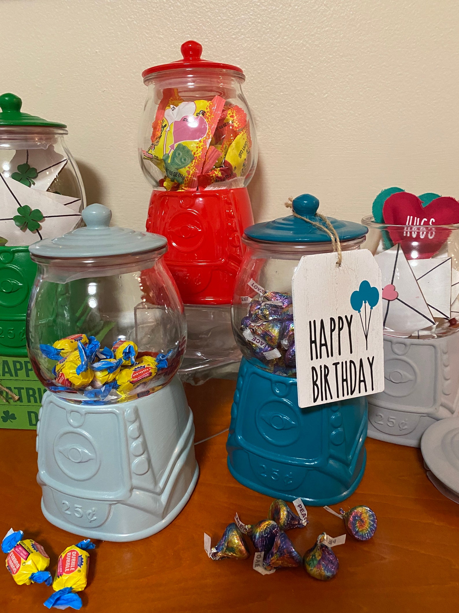 Hand Painted Gumball Machine Choose Your Color Glass Canister - Etsy