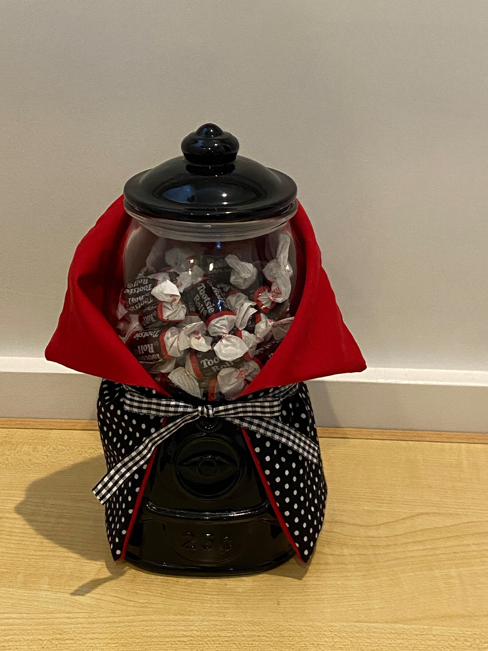 Glass Gumball Jar With Custom Made Dracula Cape for Halloween Costume ...