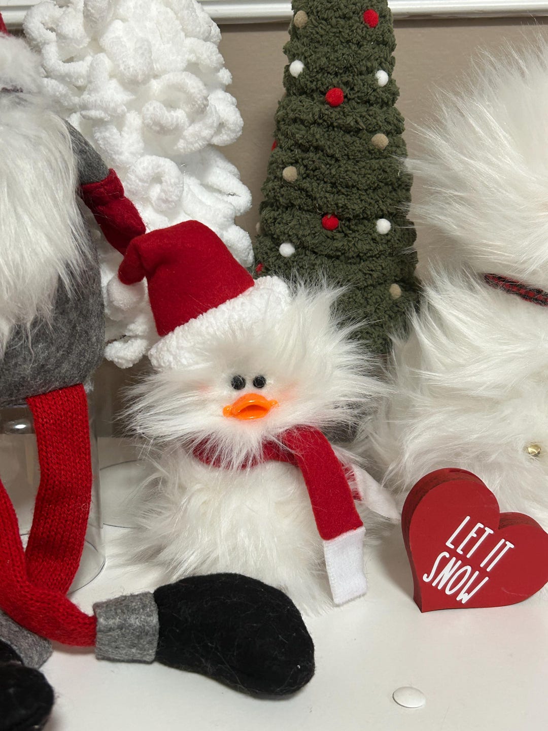 Santa Claus Frazzled DUCK Duckling Standing Tiered Tray Holiday Decor ...