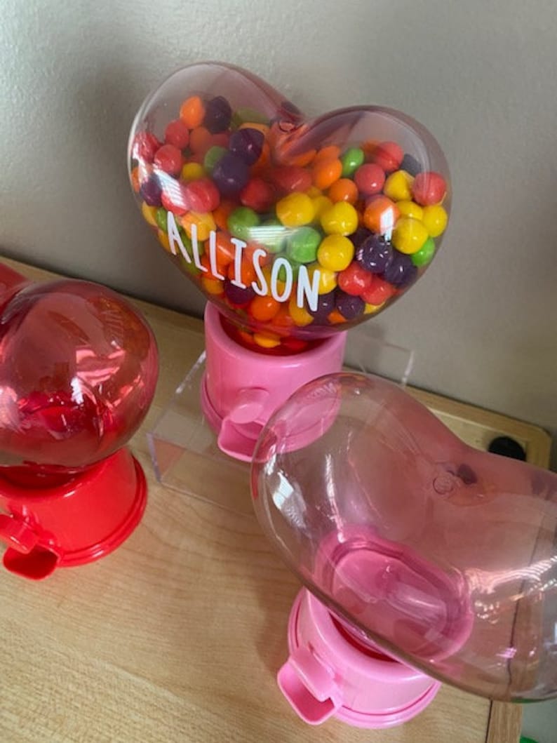 Personalized CANDY DISPENSER Heart Shaped Valentine's Day Gift for Kids ...